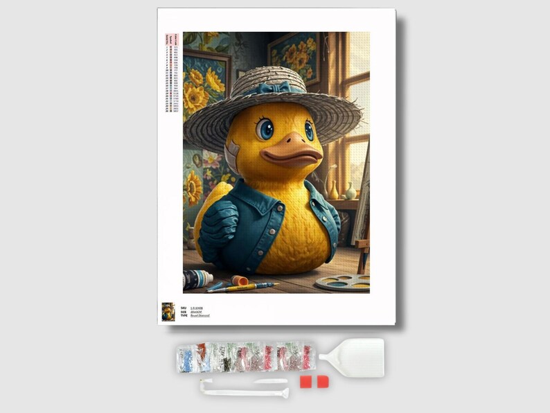 Rubber Duck Van Gogh Diamond Painting Kit – Round Drill DIY Wall Art ...