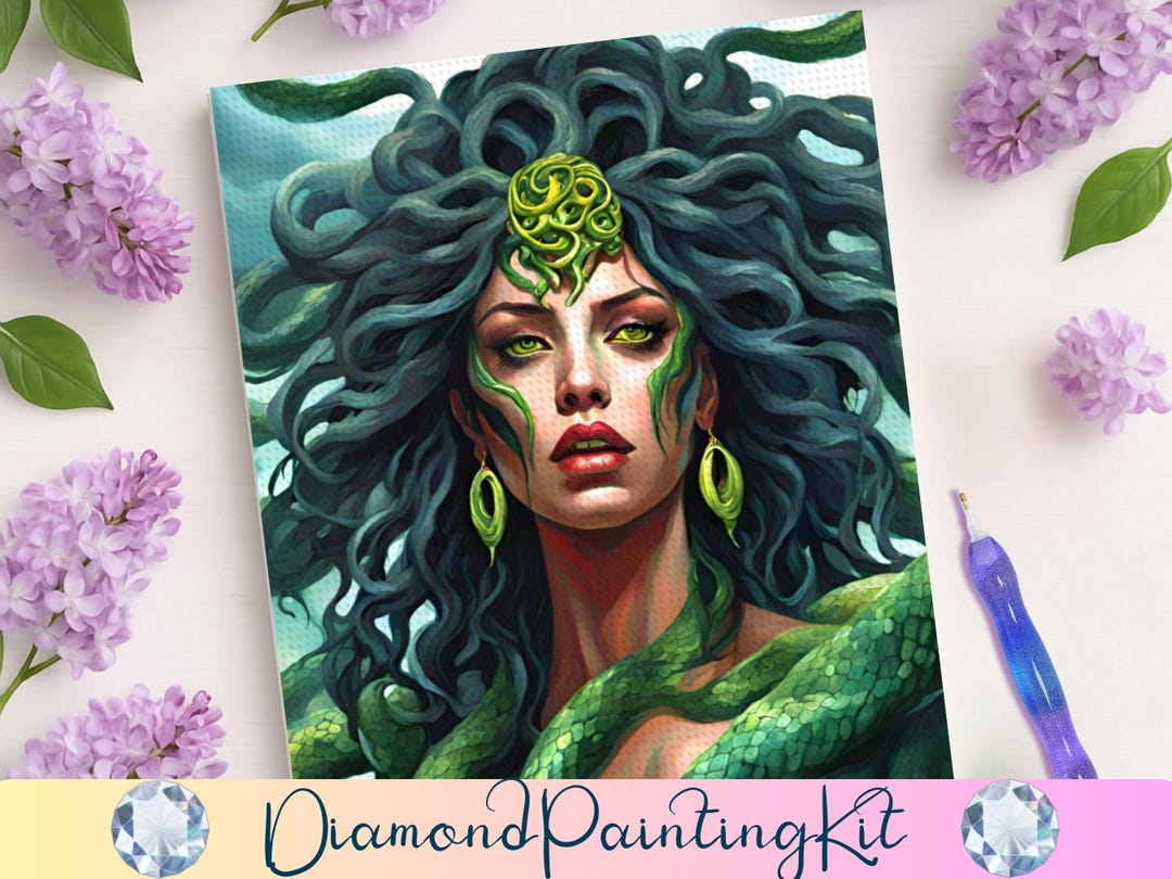 Medusa Diamond Painting Kit: Snake Hair Greek Goddess, DIY Art Craft - Etsy