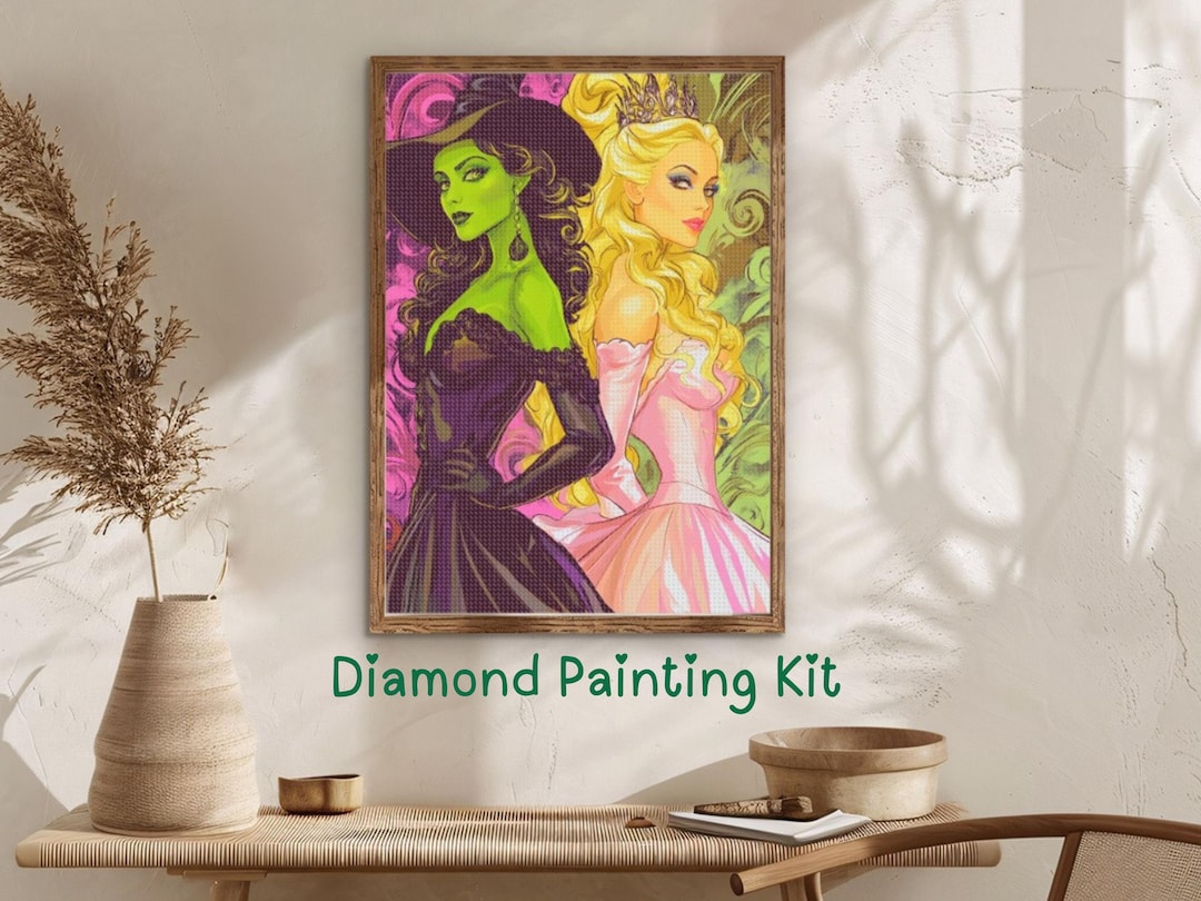Wicked Diamond Painting Kit – Glinda and Elpheba, Witches of Oz DIY Art ...