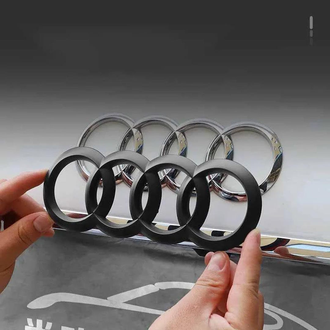 Audi Emblem Front and Rear All Sizes Chrome/black - Etsy