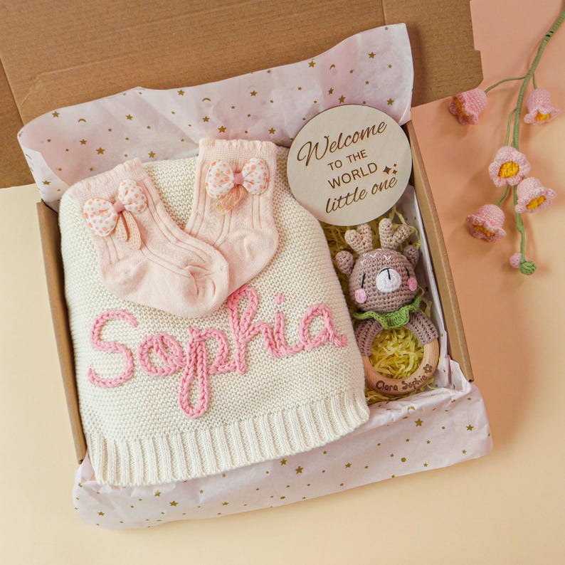 Custom Baby Blanket Gift Box, Personalized Baby Gift Box, Newborn Gift ...