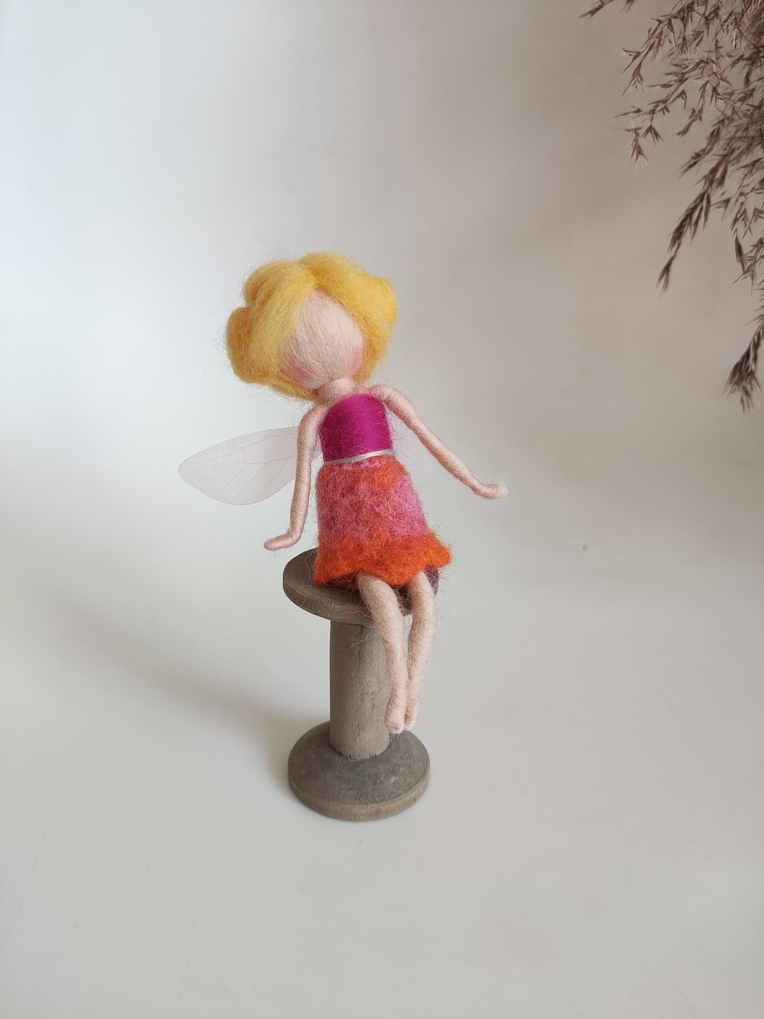 Filzfee, Glücksfee, Elfe, Kinder, Pink,gelb,handmade, Fee, Zauberfee ...