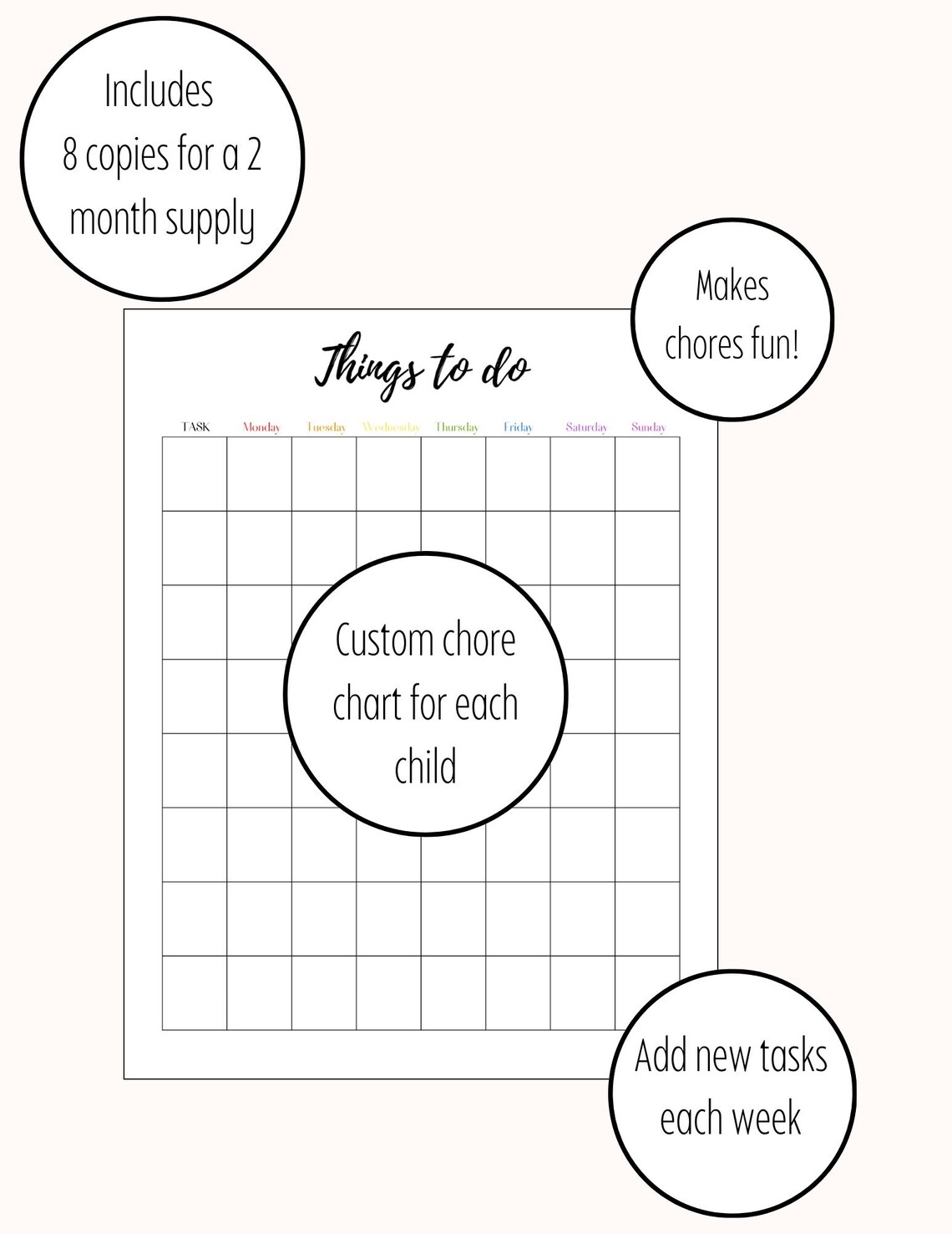 Printable Sticker Task Chart - Etsy