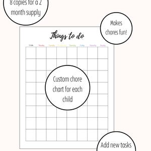Printable Sticker Task Chart - Etsy