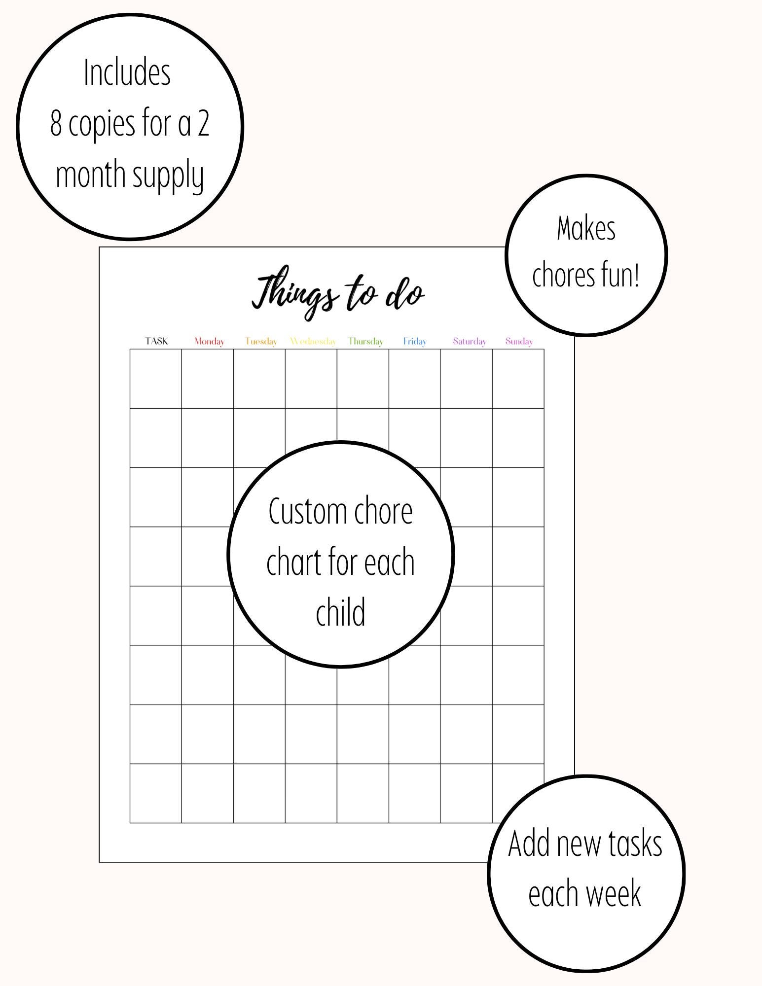 Printable Sticker Task Chart - Etsy