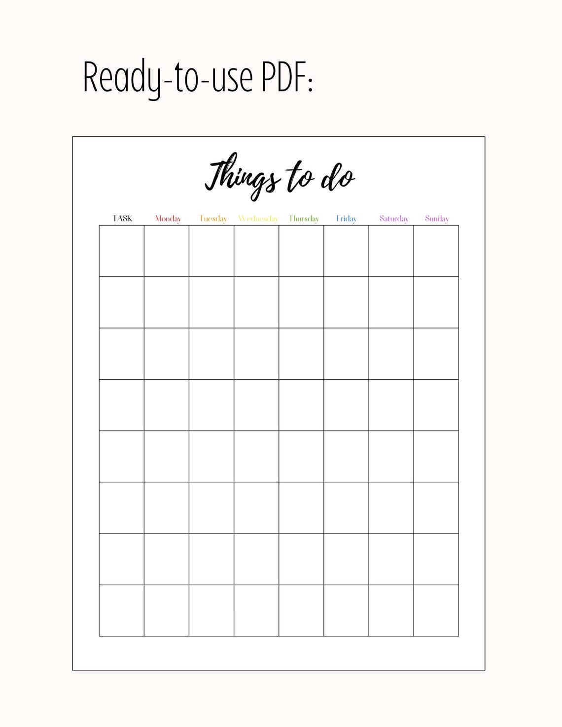 Printable Sticker Task Chart - Etsy