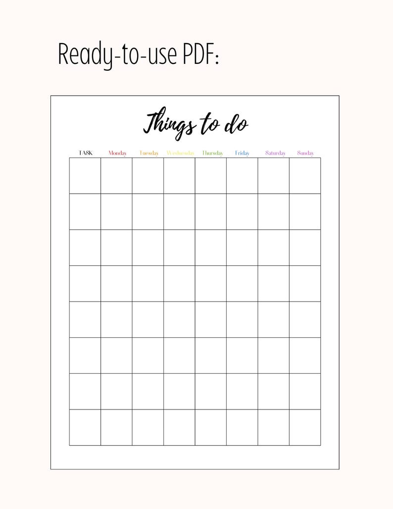 Printable Sticker Task Chart - Etsy