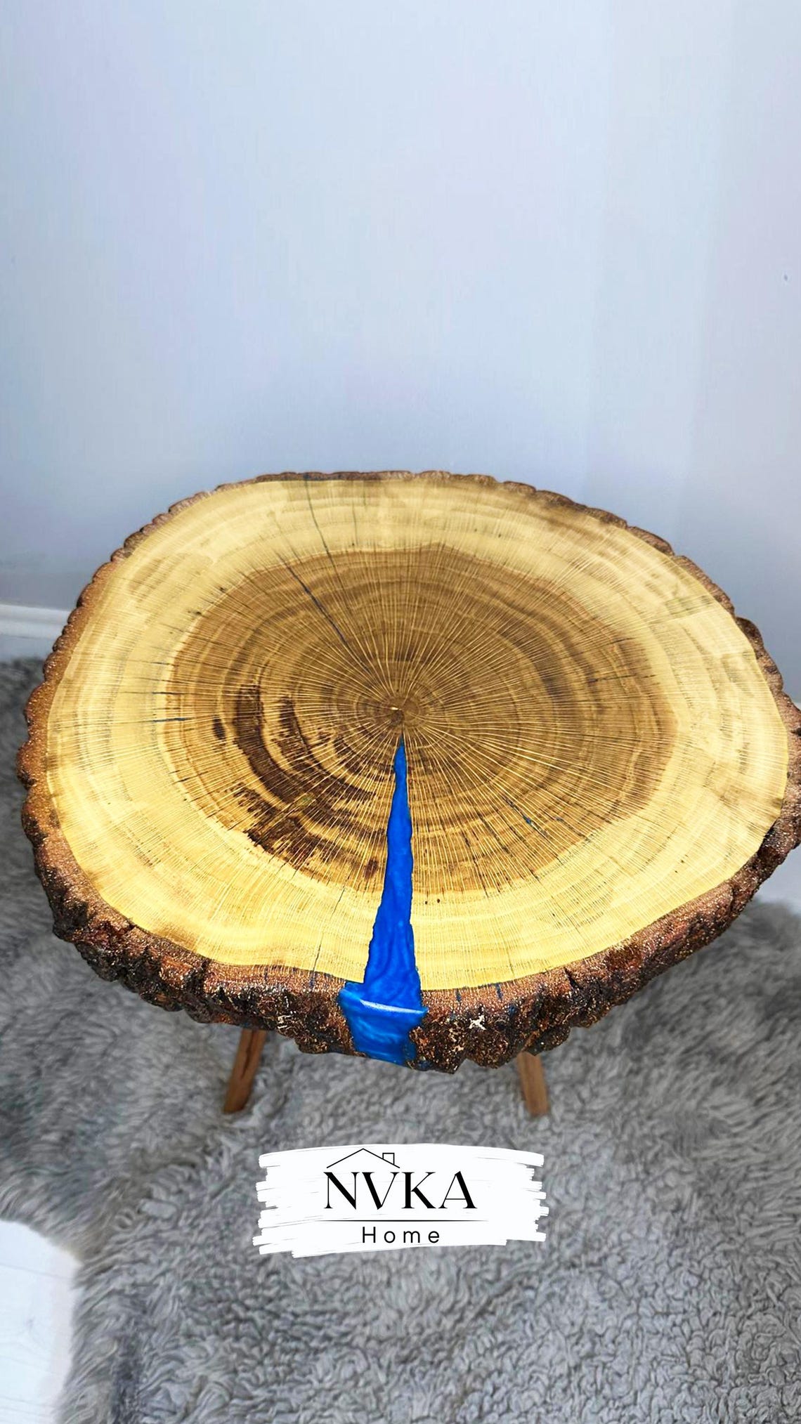 Round Epoxy Coffee Table, Unique Live Edge Epoxy Coffee Table, Rustic ...