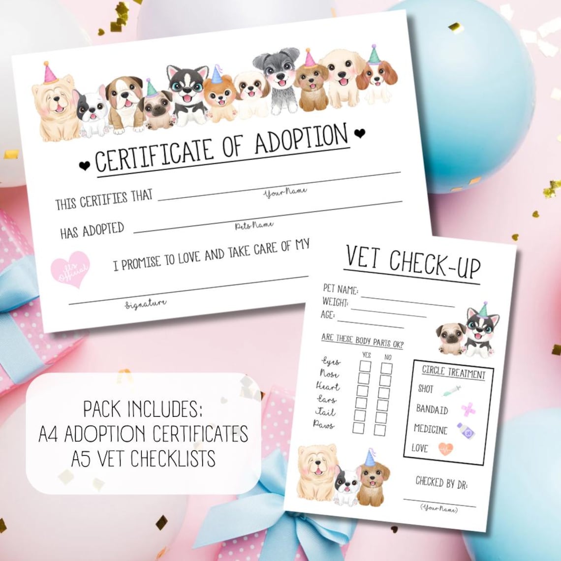 Adopt a Puppy Party Printables | Canva Editable Invite Template | Puppy ...
