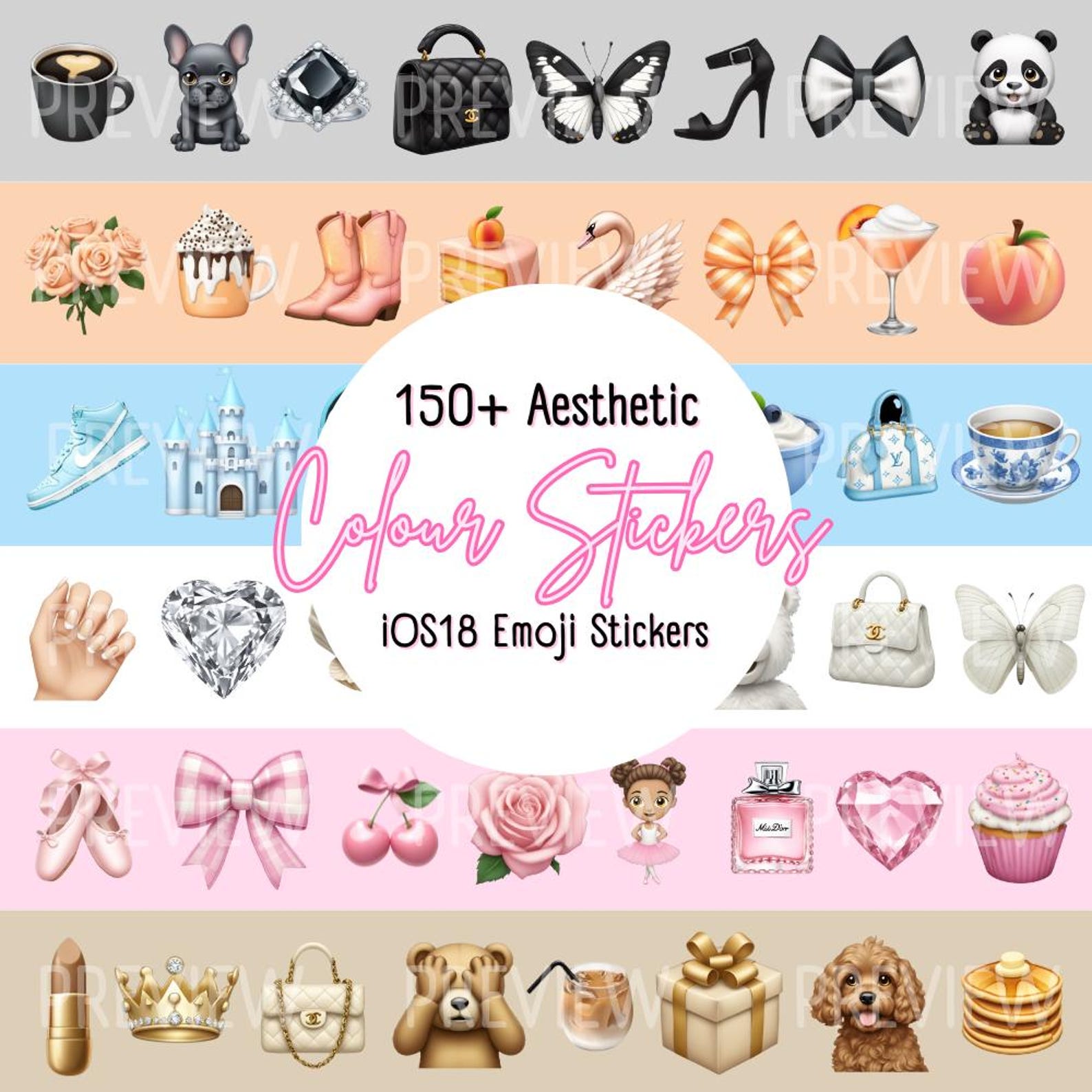 140+ Custom Emoji Sticker Pack | Ios18 Coloured Emoji Stickers | +150 ...
