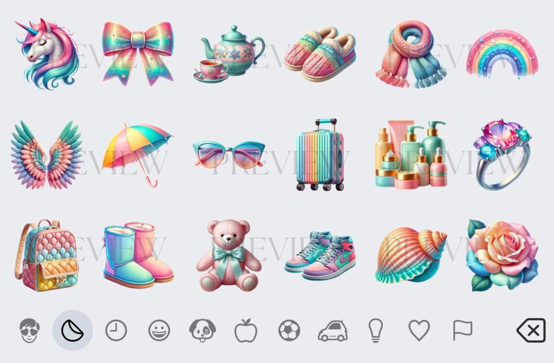 80+ Pastel Emoji Sticker Pack | Ios18 Rainbow Emoji Stickers ...