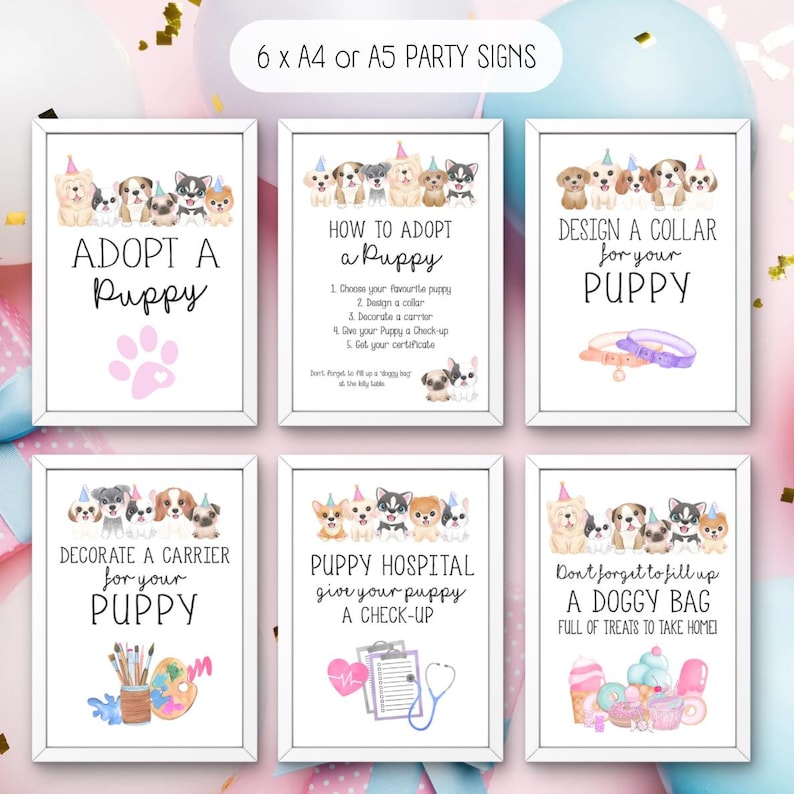 Adopt a Puppy Party Printables | Canva Editable Invite Template | Puppy ...