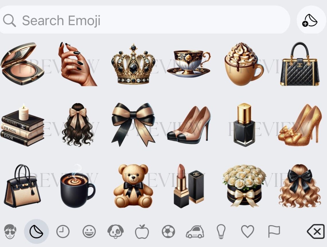 60+ Luxury Emoji Sticker Pack | Ios18 Black Emoji Stickers | Aesthetic ...