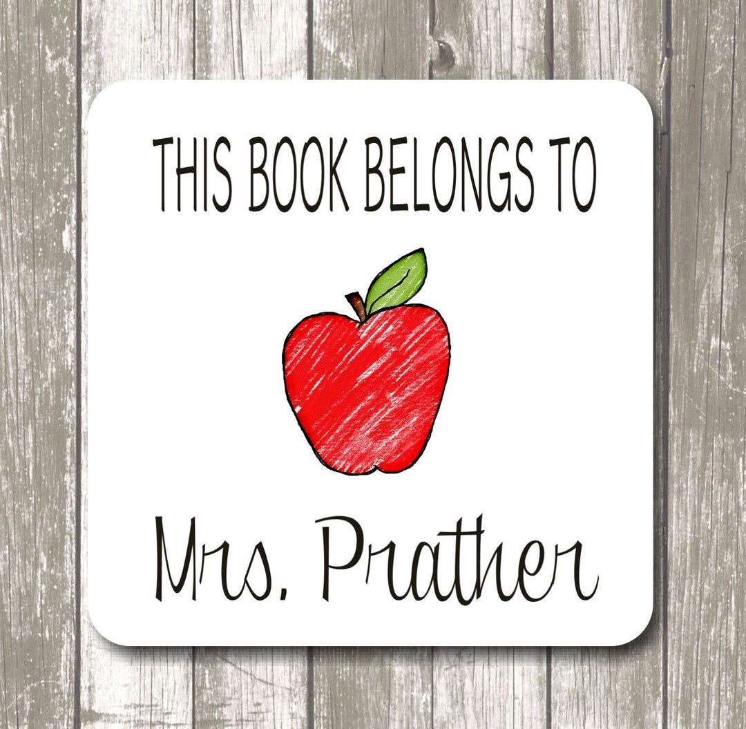 Teacher Gift - This Book Belongs to Label Stickers - 2" X 2" White ...