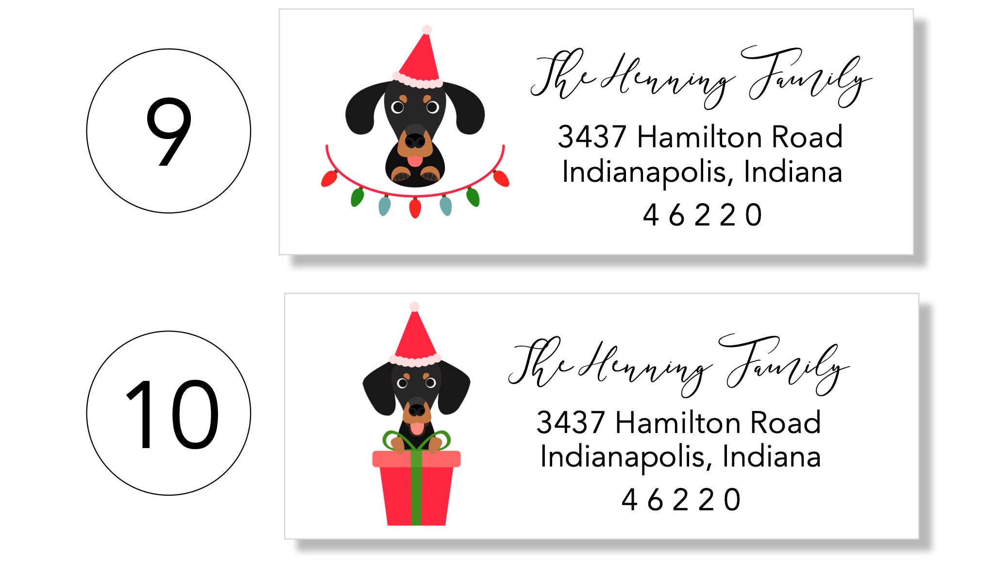 Christmas Return address label custom 2 5/8 x 1 inch | Etsy