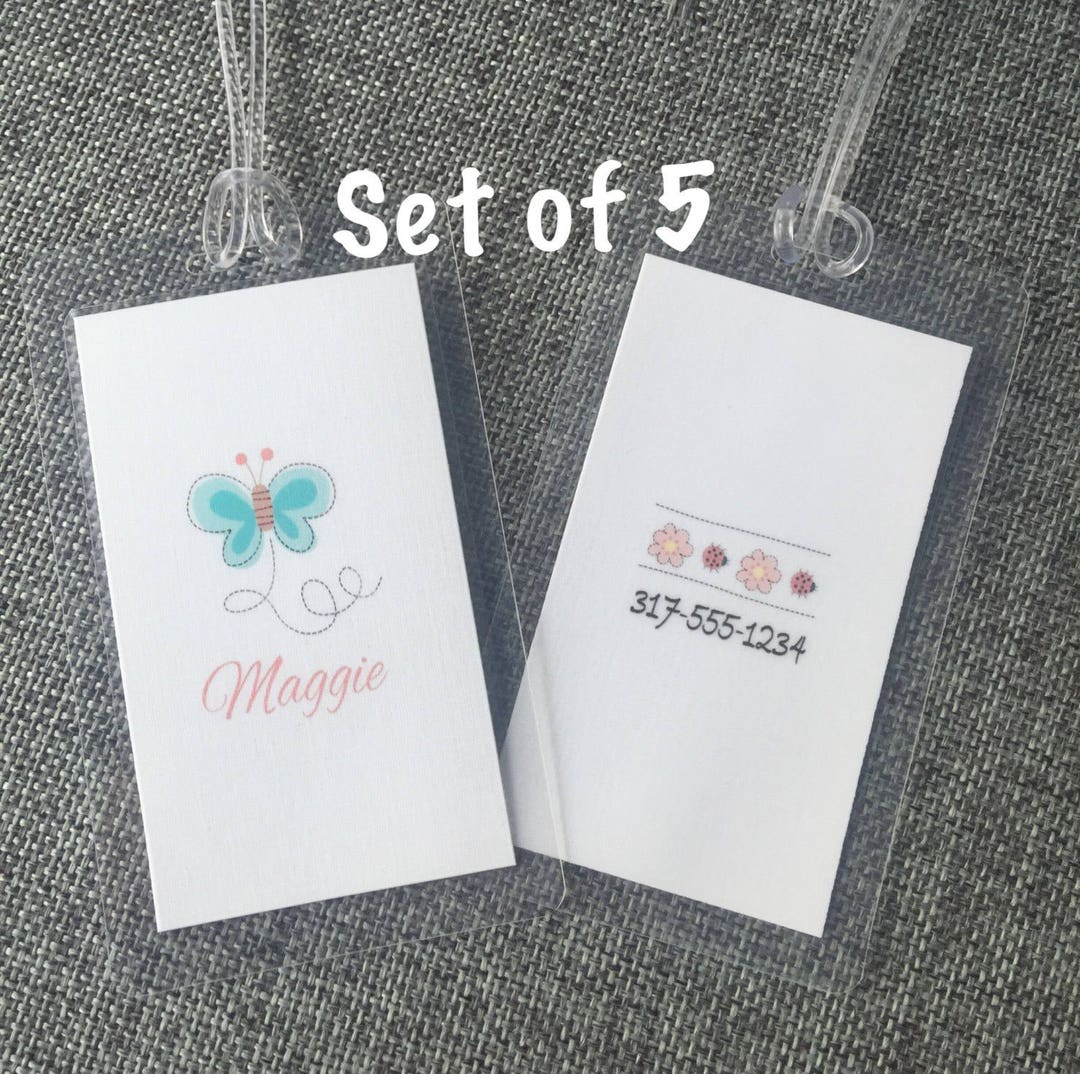 Lunch Box Tags- SET OF 5 - Custom Bag Tag, Luggage Tag, Back Pack Tag ...