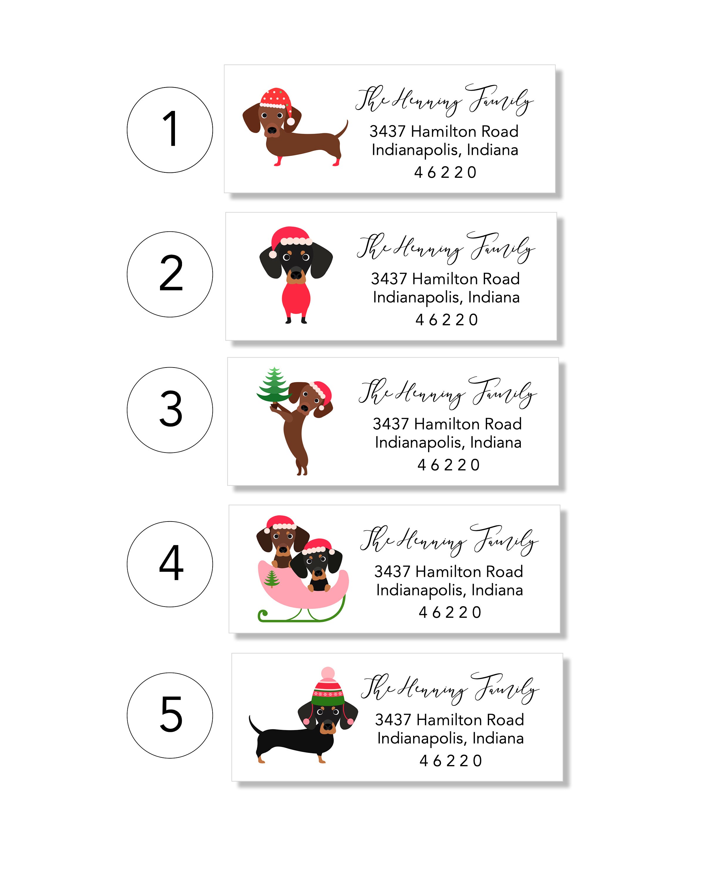 Christmas Return address label custom 2 5/8 x 1 inch | Etsy