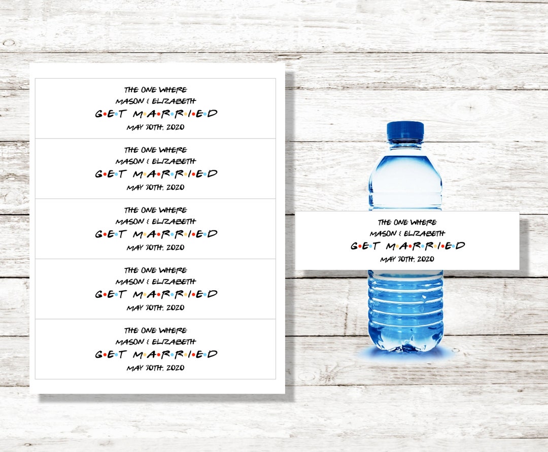 YOU PRINT Friends Themed Water Bottle Labels - DIY Printing - Friends ...