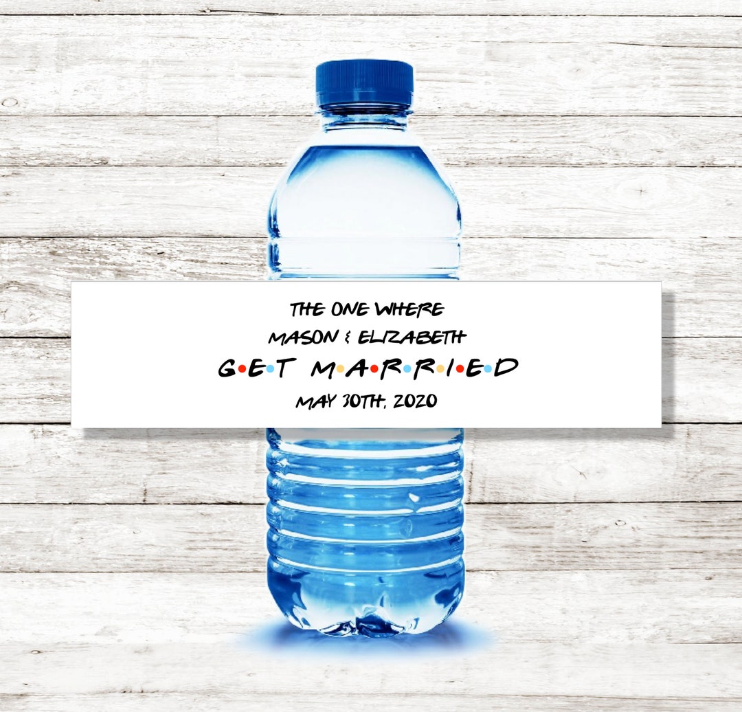 Printed Stickers for Water Bottles. FRIENDS Custom Water Bottle Labels ...
