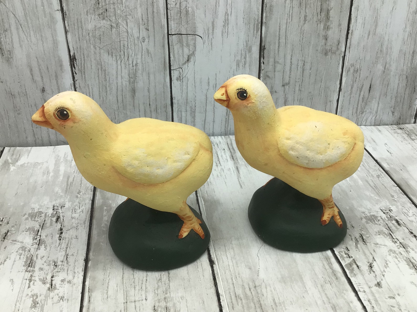 Vintage Painted Chicks, Pair of Pottery Chicks, Spring Decor, Vintage ...
