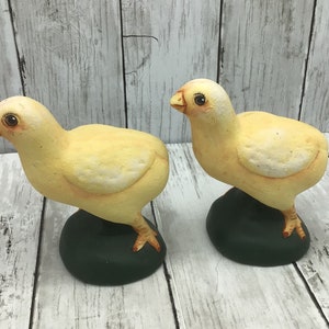 Vintage Painted Chicks, Pair of Pottery Chicks, Spring Decor, Vintage ...