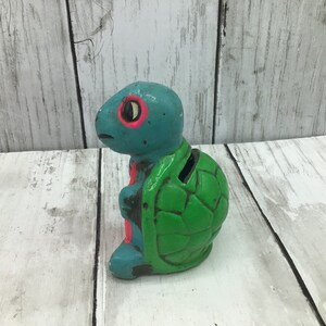 Vintage 1960s Turtle Bank, Vintage Japan Chalkware Turtle Bank, Small ...