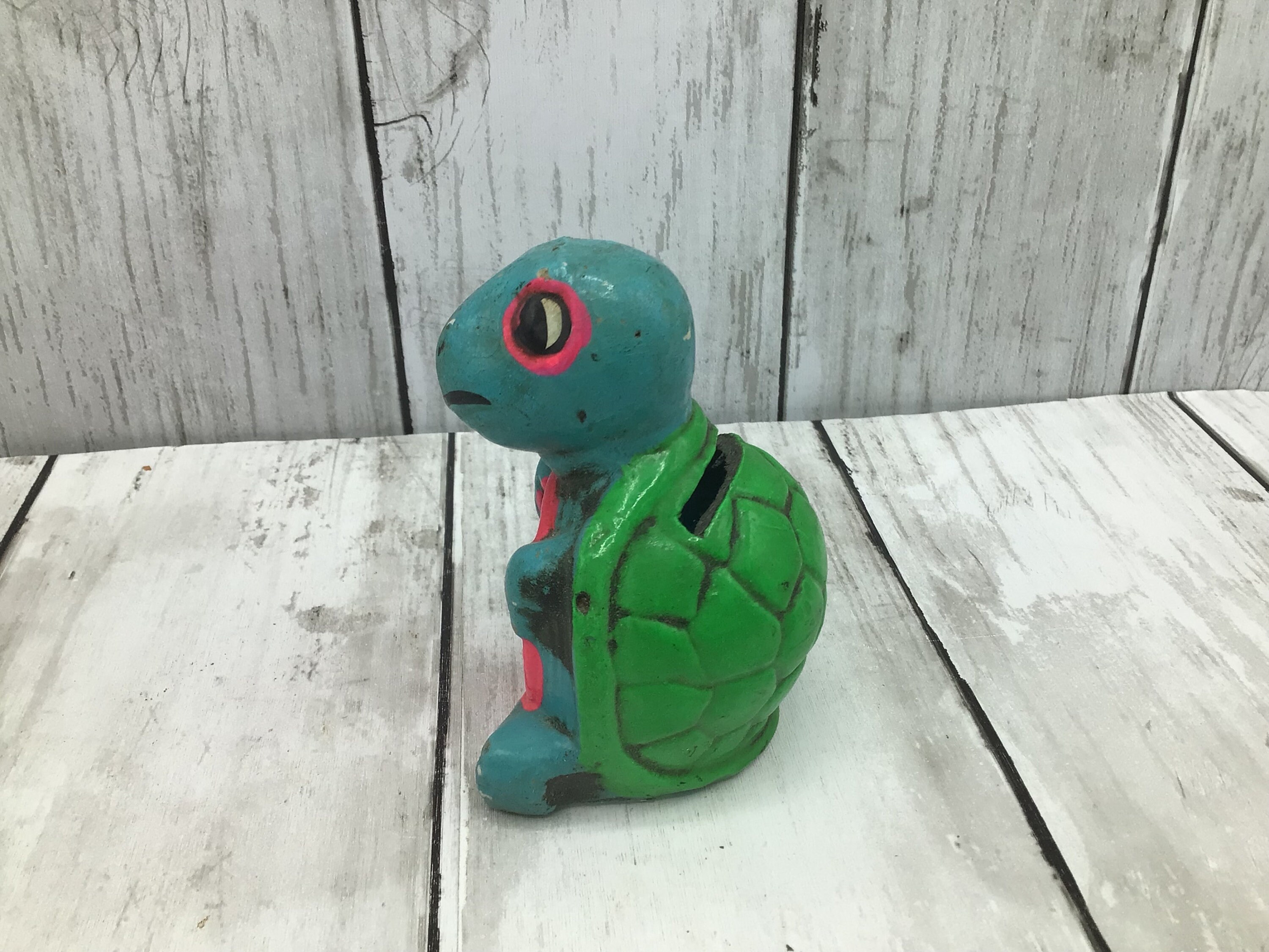 Vintage 1960s Turtle Bank, Vintage Japan Chalkware Turtle Bank, Small ...