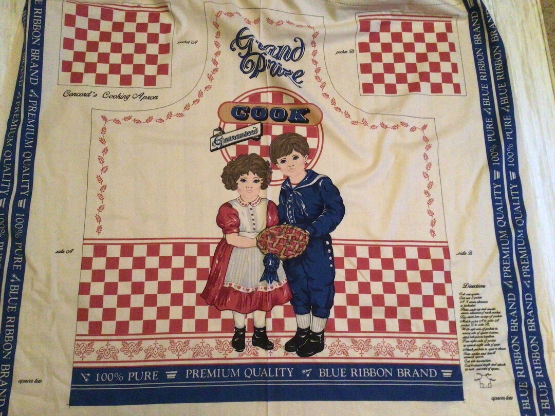 Apron Fabric Panel, Americana Apron Panel Concords Cooking, Patriotic ...