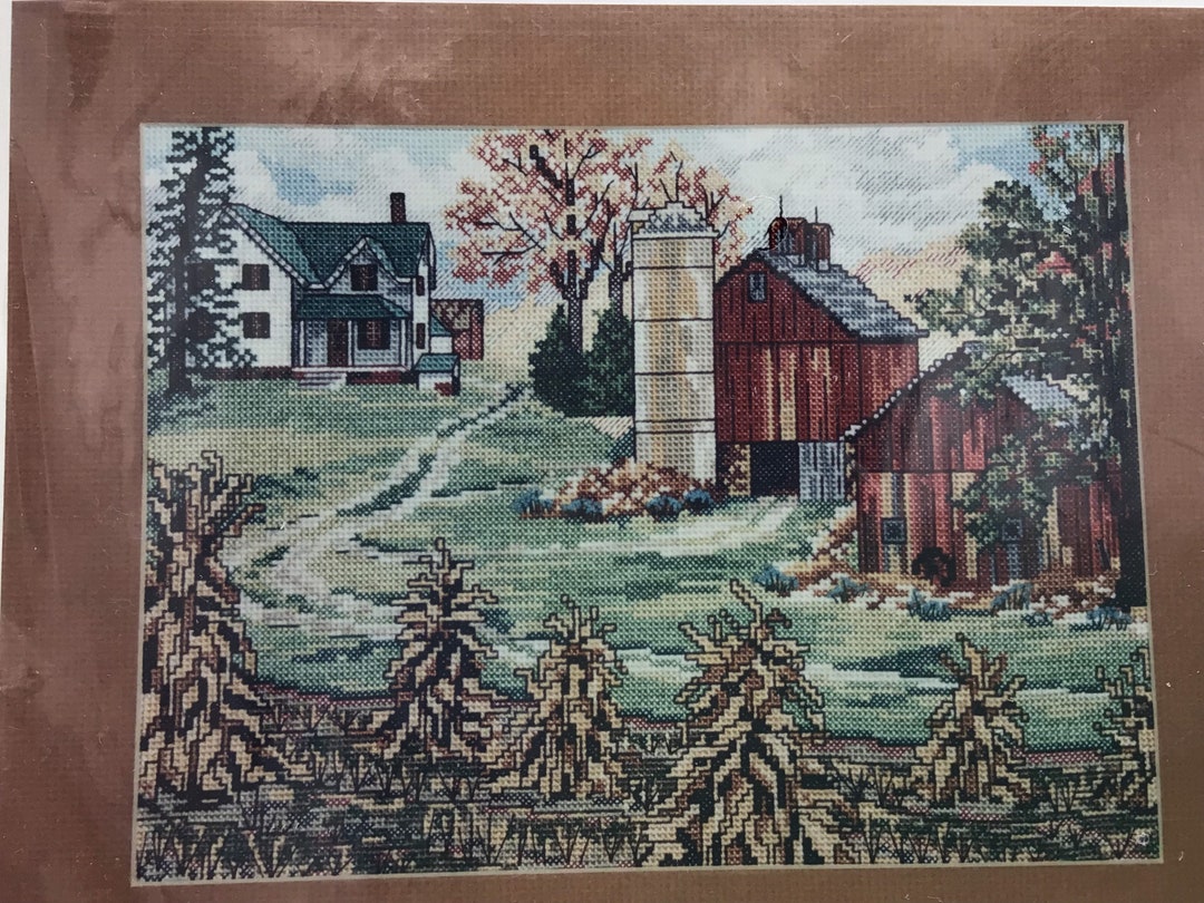 Candamar Designs Fall House Kit, Counted Cross Stitch Fall Kit, Autumn ...