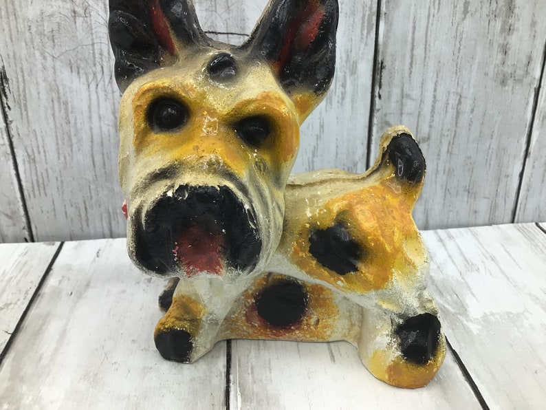 Vintage Chalkware Dog, 1940s Carnival Prize Toy, Chalkware Dog Statue ...