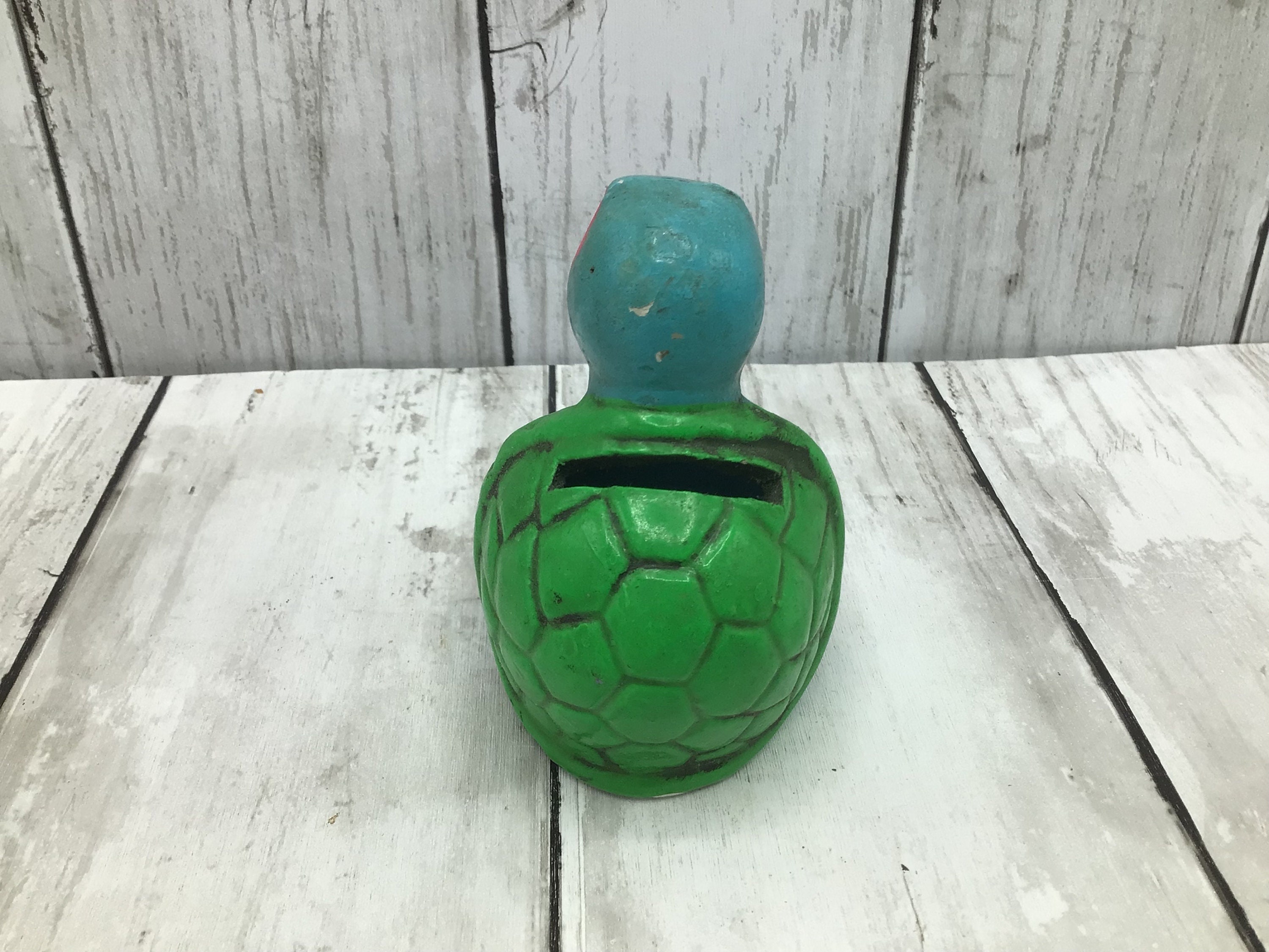 Vintage 1960s Turtle Bank, Vintage Japan Chalkware Turtle Bank, Small ...