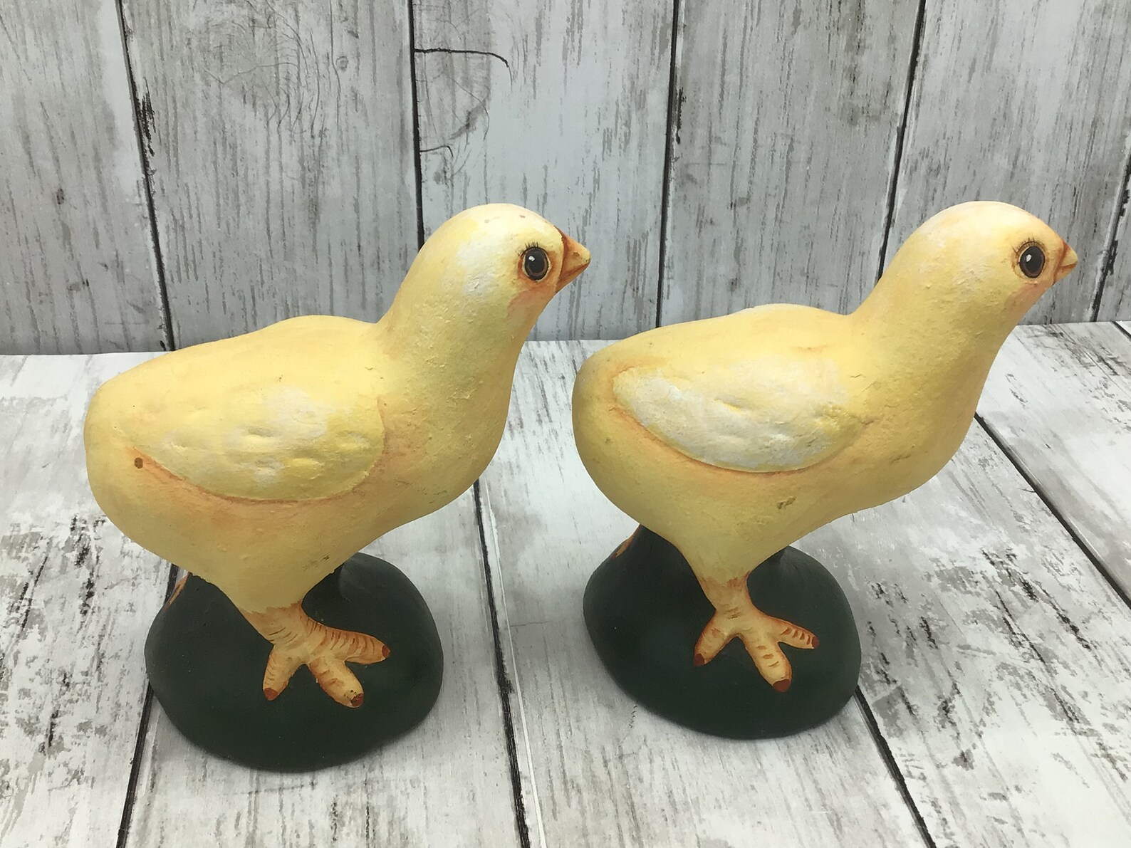 Vintage Painted Chicks, Pair of Pottery Chicks, Spring Decor, Vintage ...