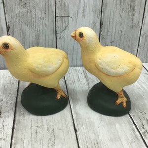 Vintage Painted Chicks, Pair of Pottery Chicks, Spring Decor, Vintage ...