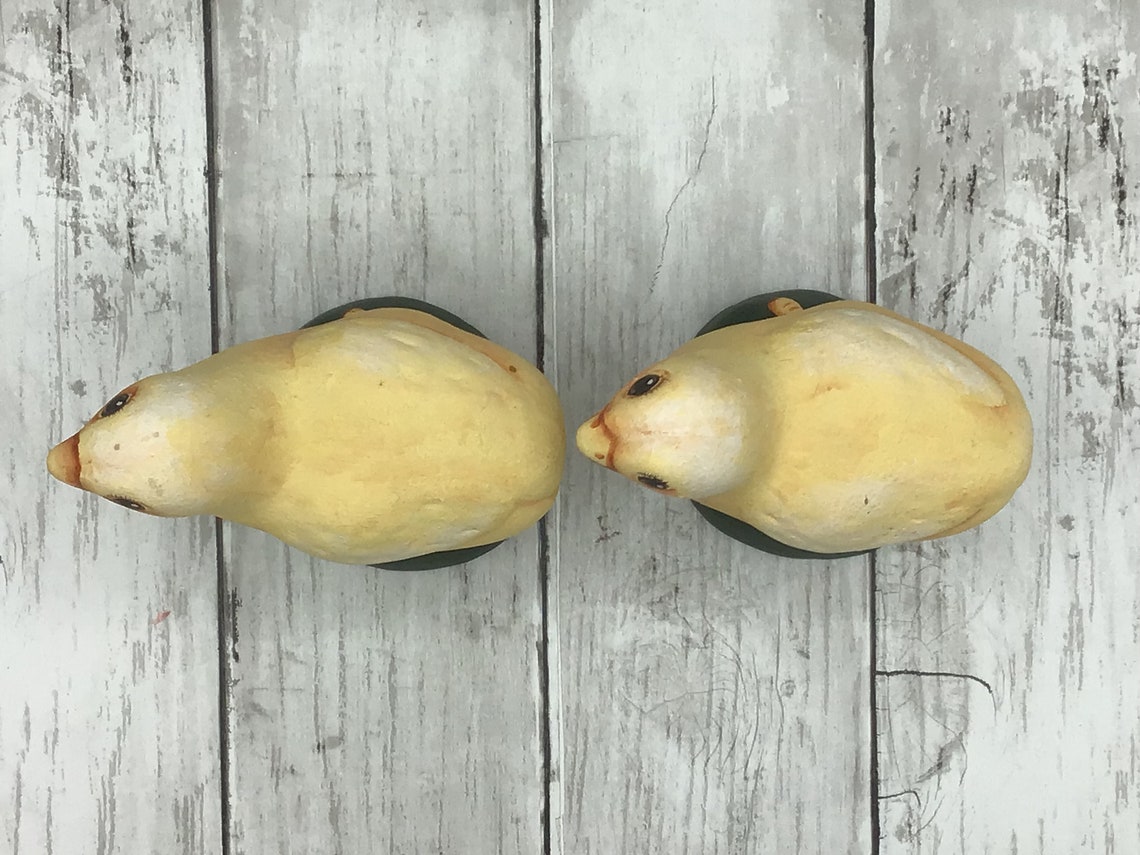 Vintage Painted Chicks, Pair of Pottery Chicks, Spring Decor, Vintage ...