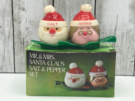 Vintage Christmas Salt and Pepper Mr and Mrs Santa Claus Salt - Etsy