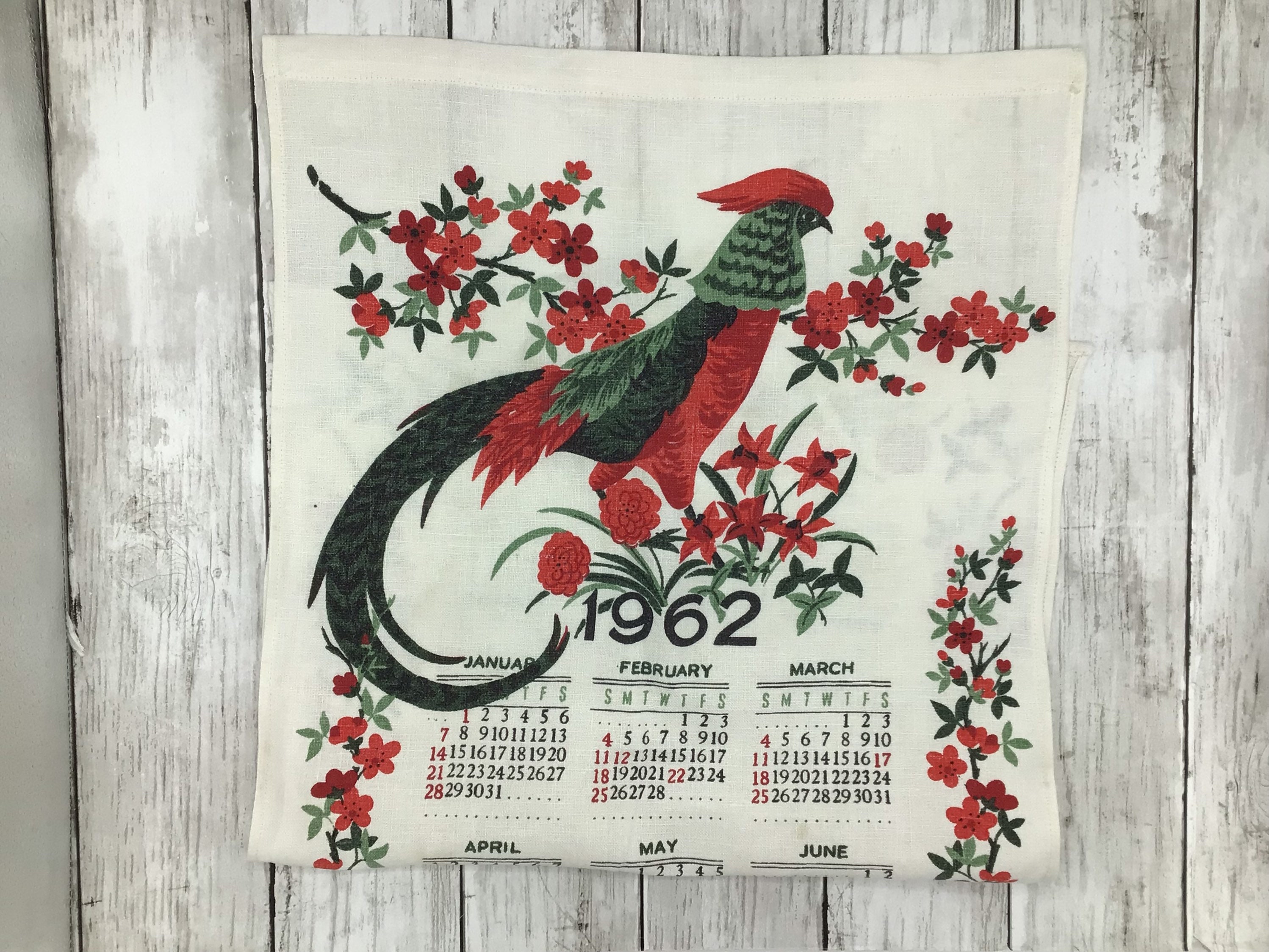 Vintage Kitchen Calendar Towels 1960s Calendar Towels 70s - Etsy