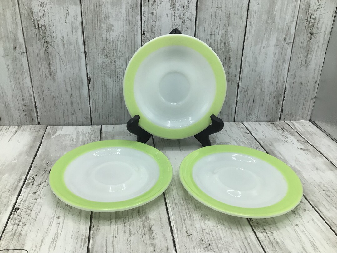 Pyrex Lime Green Saucers Set of 3, Pyrex Dinnerware, Pyrex Saucer ...