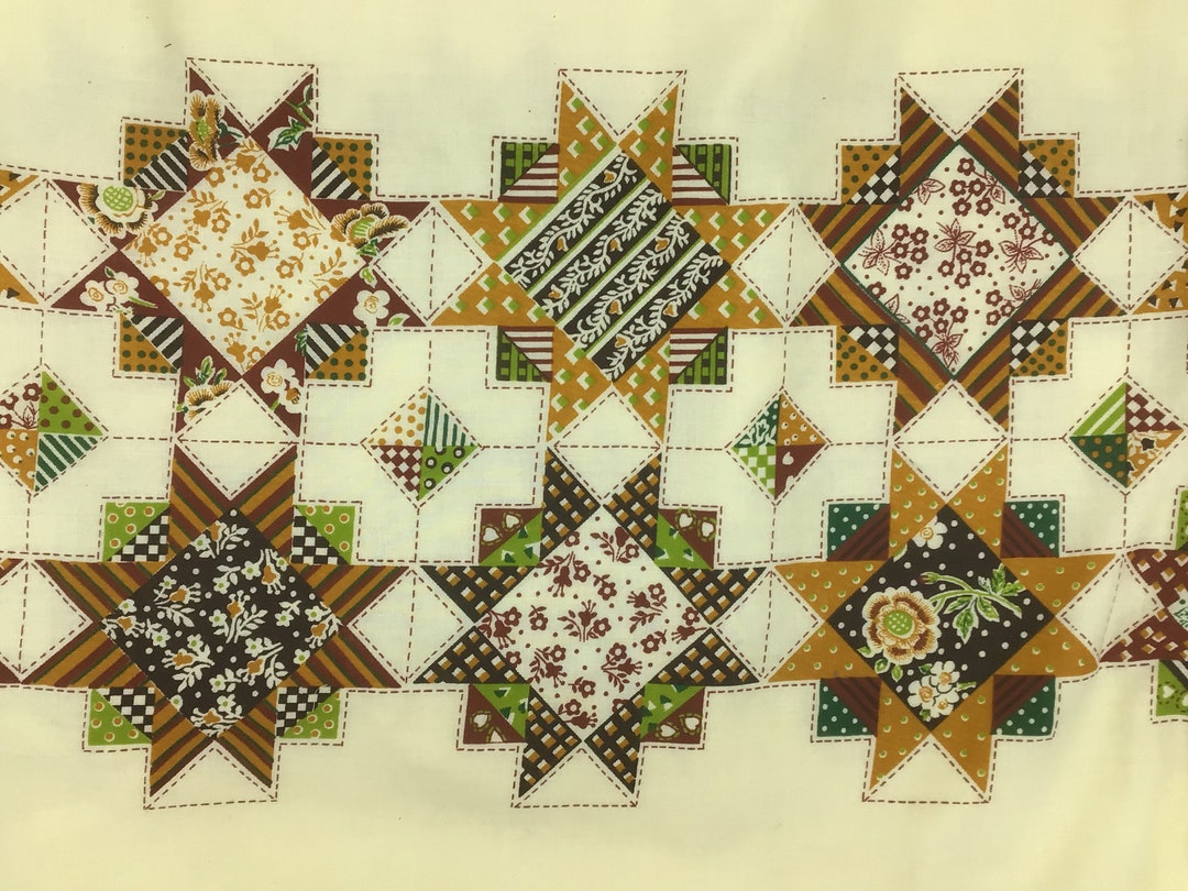 Cheater Quilt Fabric 4 Yards, Brown Quilt Fabric, Cheater Quilt Star ...