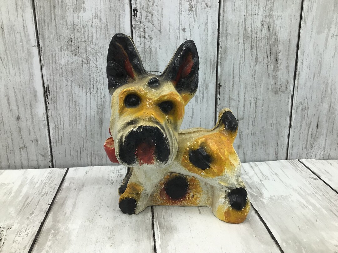 Vintage Chalkware Dog, 1940s Carnival Prize Toy, Chalkware Dog Statue ...