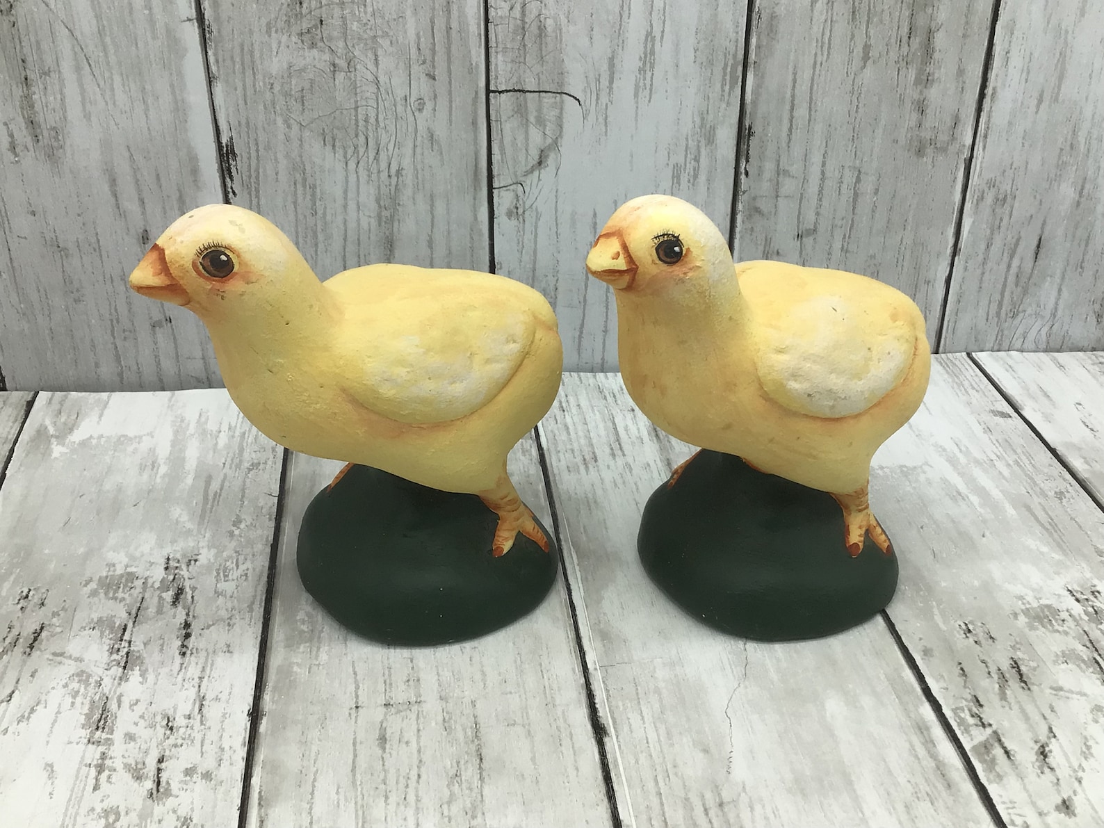 Vintage Painted Chicks, Pair of Pottery Chicks, Spring Decor, Vintage ...