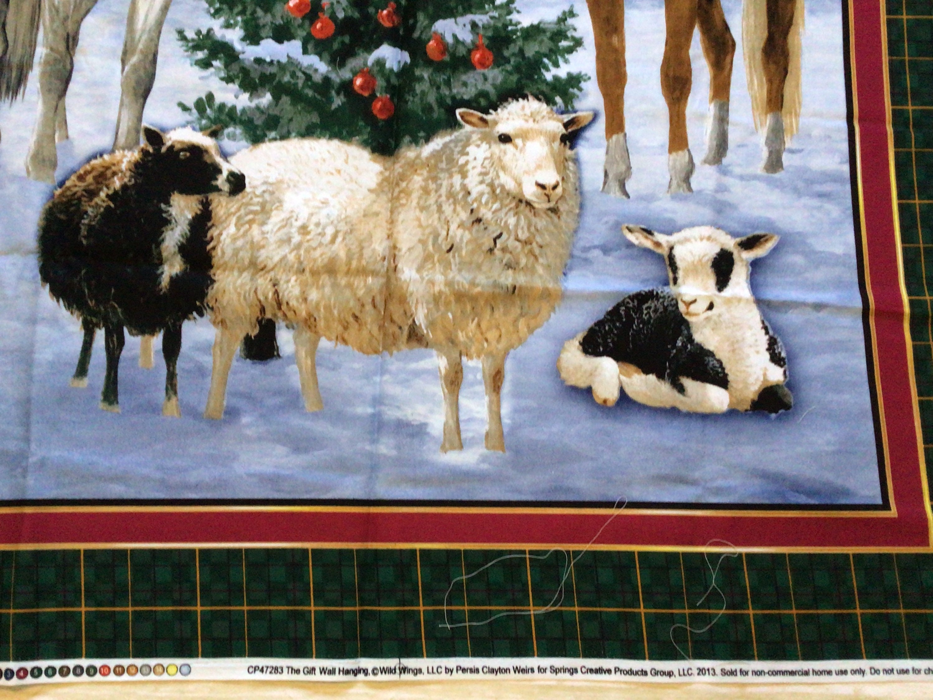 Christmas Fabric Panel, Animal Christmas Fabric, Christmas Horse Panel ...