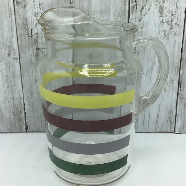 Retro Glass Pitcher - Etsy