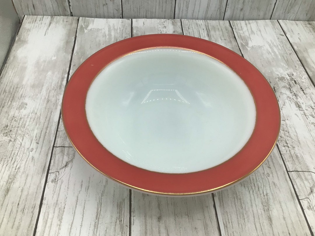Pyrex Pink Flamingo Fruit Bowl, Gold Rim Pink Pyrex Dinnerware, Kitchen ...
