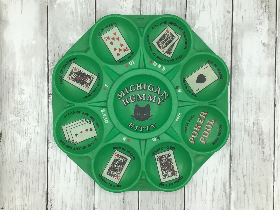 Vintage Michigan Rummy Board, 1960s Board Games, Plastic Michigan Rummy ...
