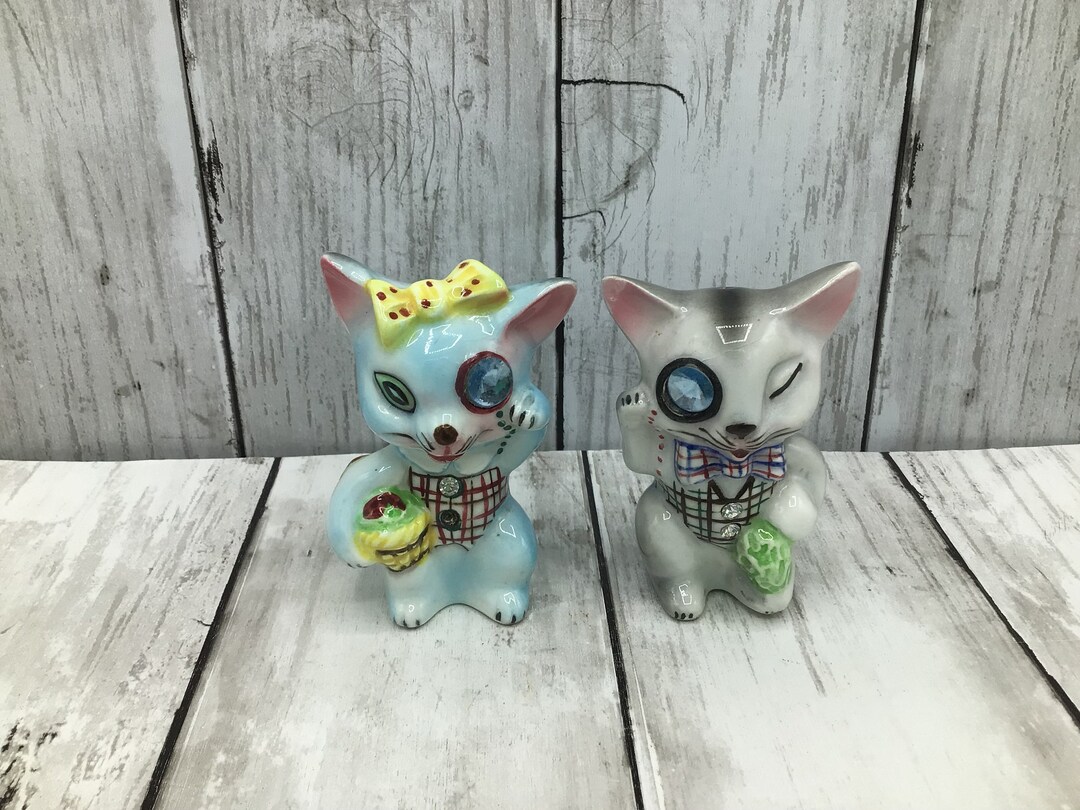 Lefton Cat Salt & Pepper Shakers, Vintage Kitten Salt and Pepper Set ...