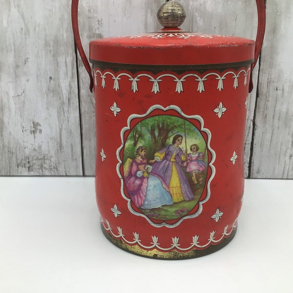 Vintage Red Tin - Etsy