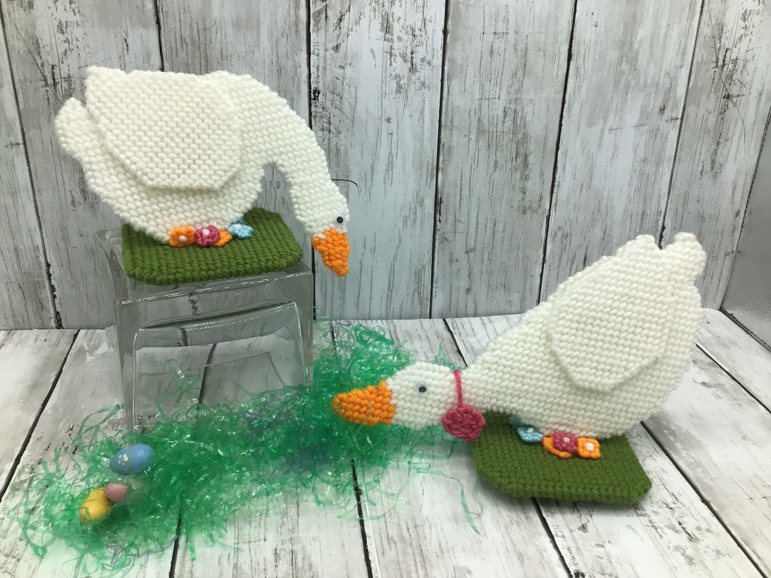 Vintage Plastic Canvas Geese, Set of Needlepoint Geese, Shelf Sitter ...