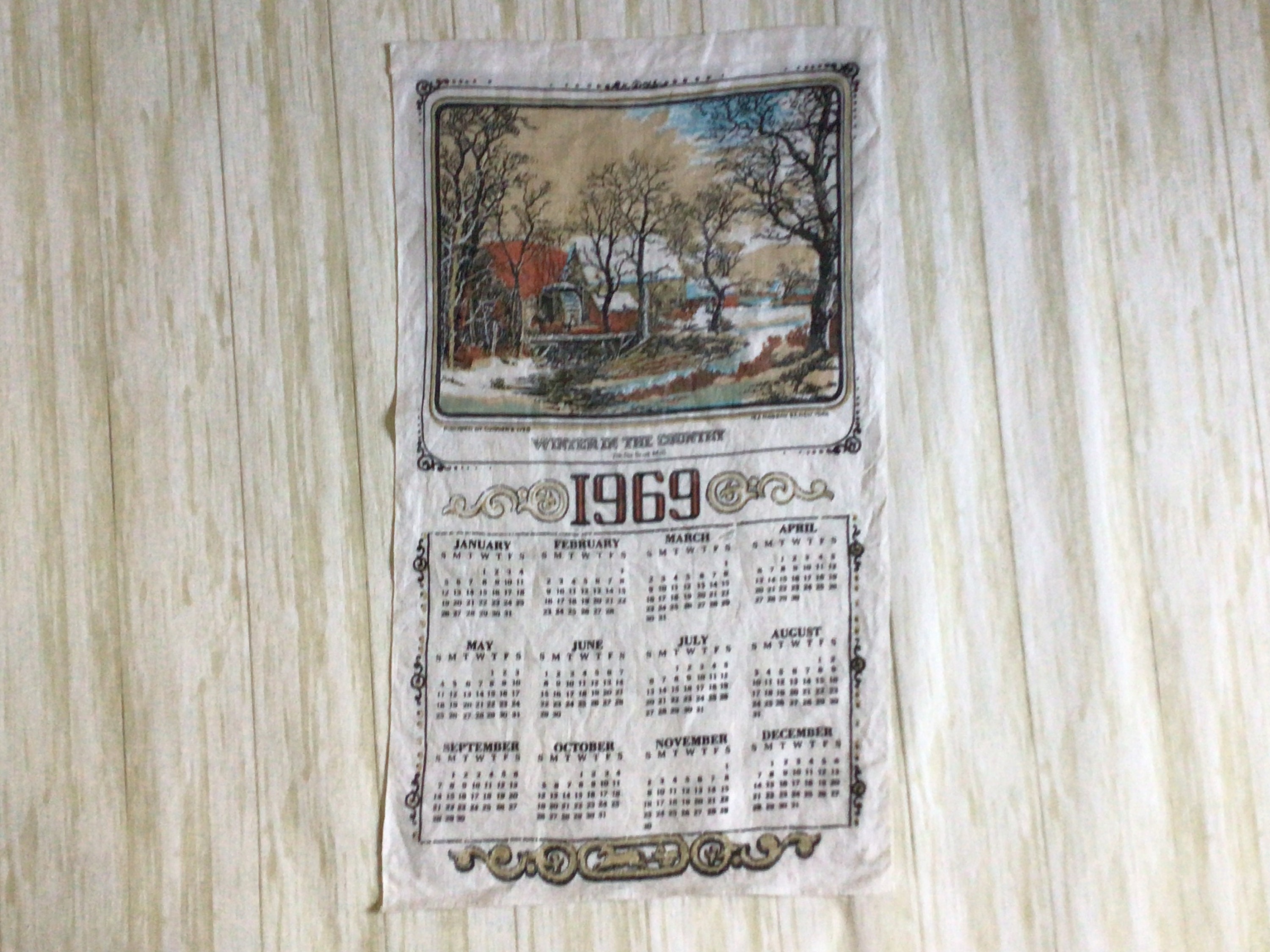 Vintage Kitchen Calendar Towels, 1960s Calendar Towels, 70s Towels, 80s ...