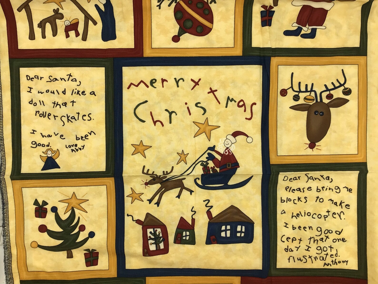 Sandy Gervais Dear Santa Panel, Moda Christmas Panel, Dear Santa Moda ...