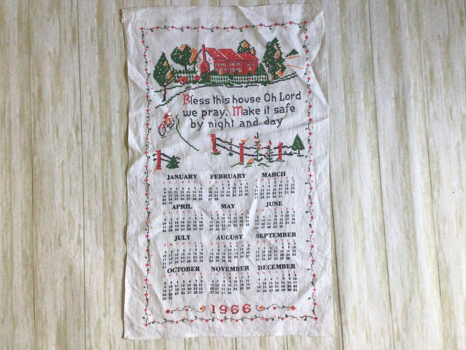 Vintage Kitchen Calendar Towels, 1960s Calendar Towels, 70s Towels, 80s ...